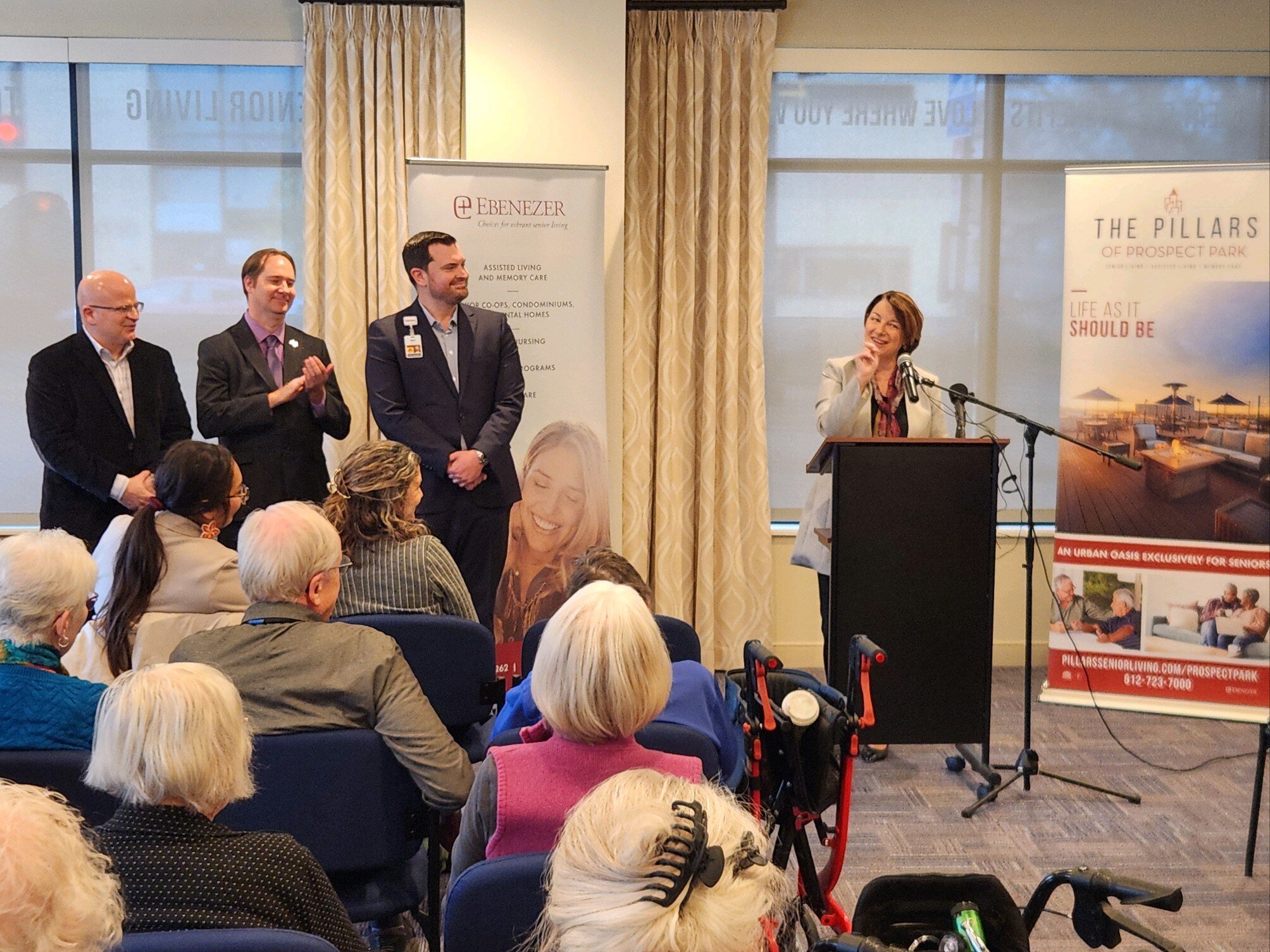 Senator Amy Klobuchar Visits The Pillars of Prospect Park
